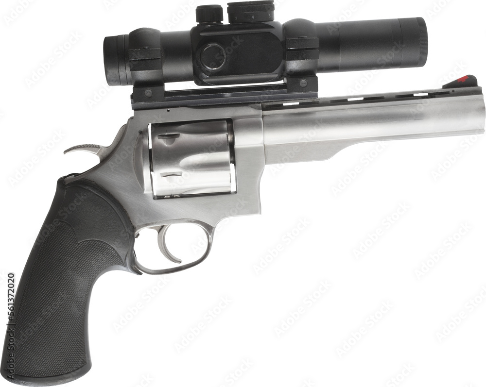 Magnum revolver with a scope on top Stock Photo | Adobe Stock