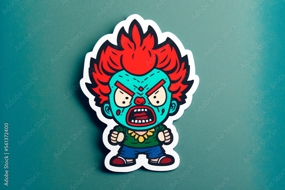 sticker with an evil clown, created by a neural network, Generative AI ...
