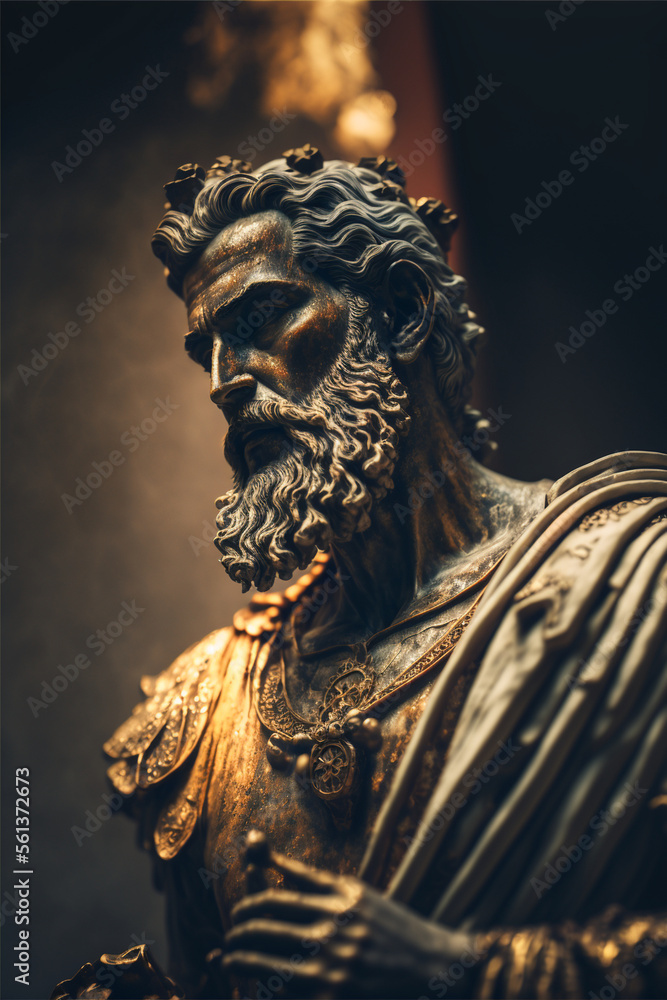 Statue of an ancient Greek philosopher and thinker. Antique sculpture ...