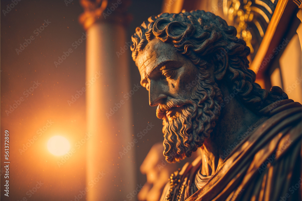Statue of an ancient Greek philosopher and thinker. Antique sculpture ...
