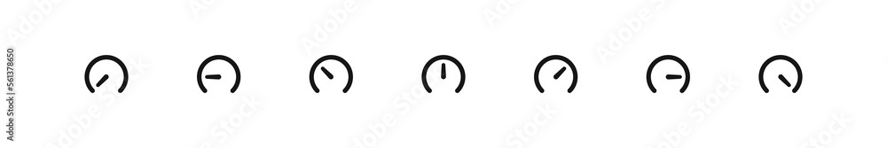 Speedometer icon. Tachometer symbol. Gauge signs. Meter symbols. Dial ...