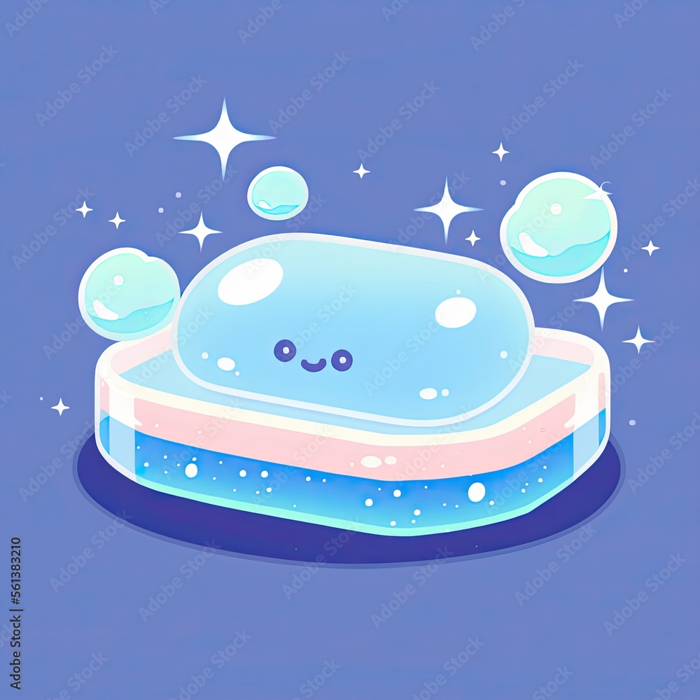 Cute kawaii slime soap character created with generative AI Stock ...