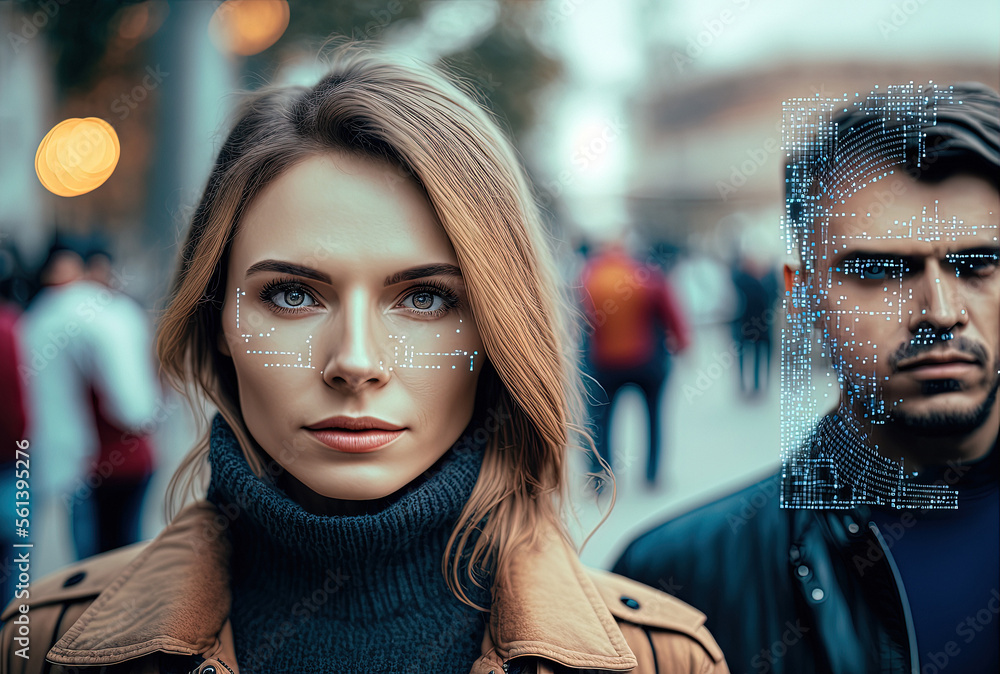Face Detection And Recognition Of Citizens People Ai Collect And Analyze Human Data Artificial