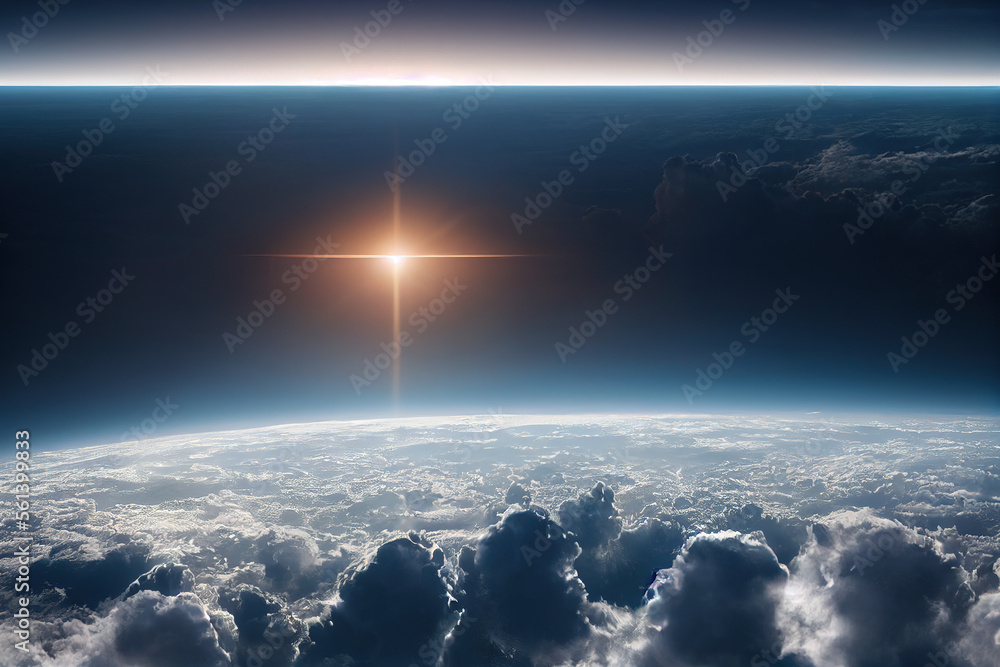 Splendid background cloudscape above the earth's atmosphere in the ...