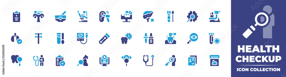 Health checkup icon collection. Duotone color. Vector illustration ...