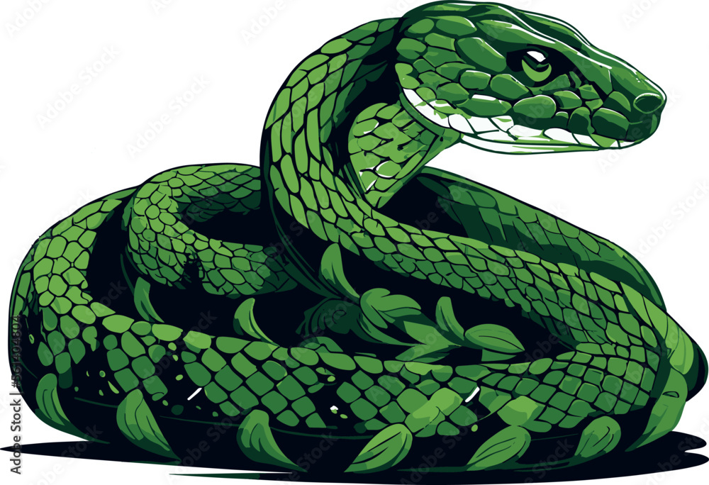 Dangerous snake in editable vector Stock Vector | Adobe Stock