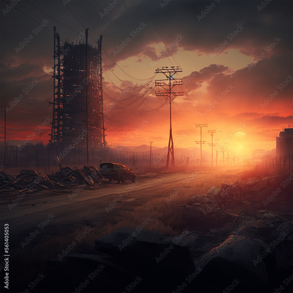 Twisted Ruins: A Post-Apocalyptic Landscape of Metal and Concrete ...