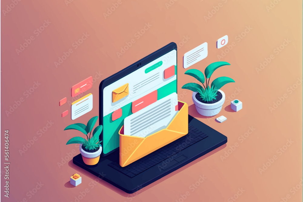 Email notification concept. New email on the screen. Stock Vector ...