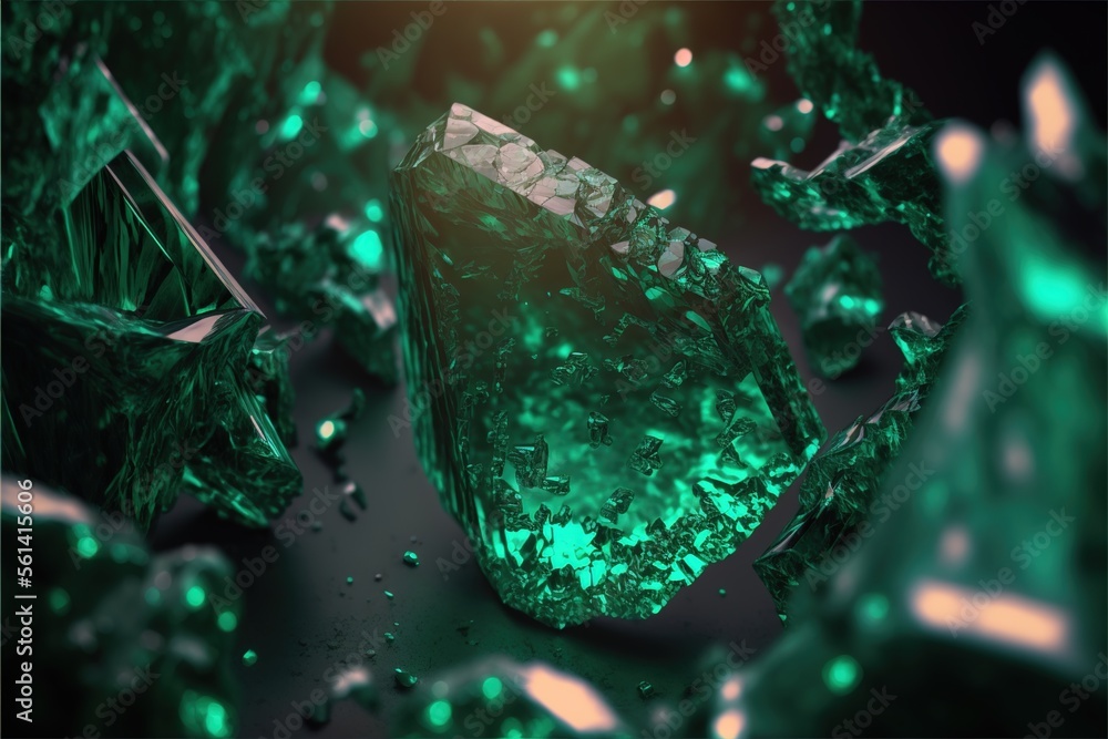 Structured emerald wallpaper, creative, color transitions, universe ...