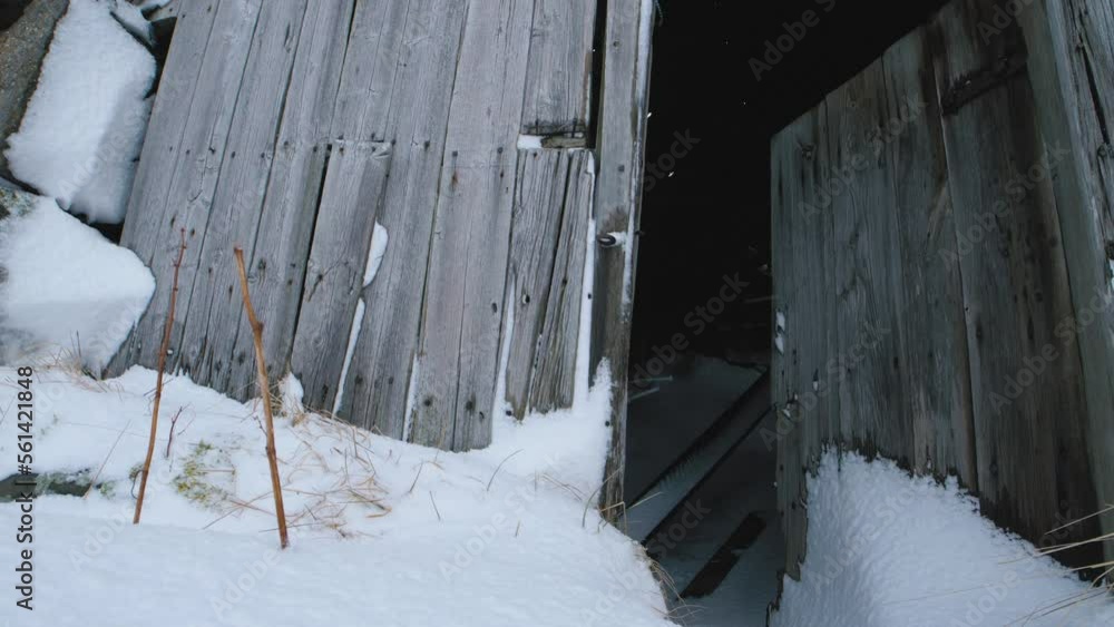 Abandoned Viking house in Iceland in winter. Viking house covered in ...
