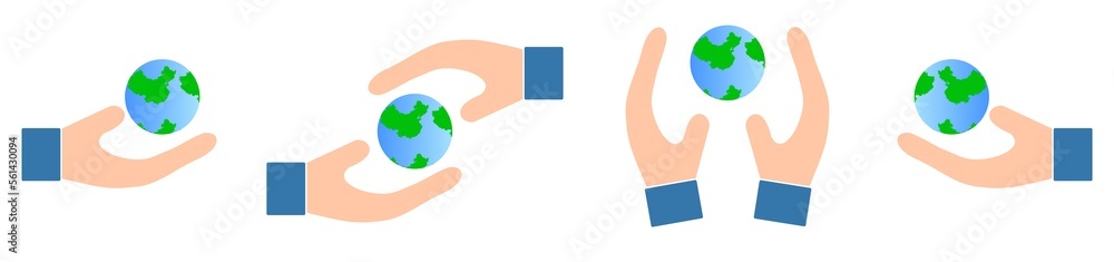Save Earth icon set on transparent background used to designing and ...