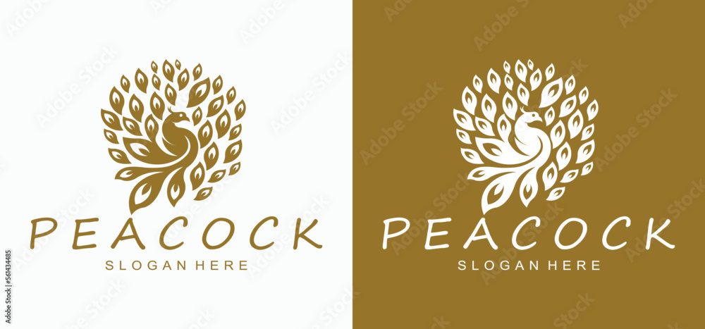 abstract peacock logo design ,Peacock Luxury Logo, Colorful peacock ...