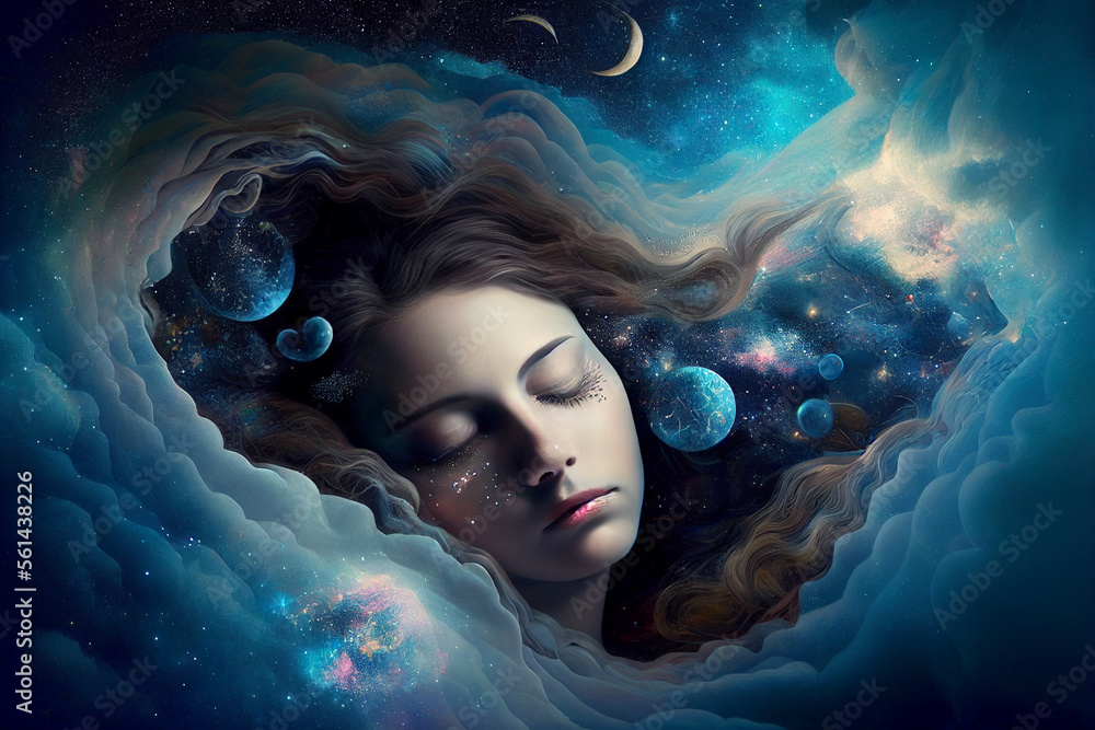 Abstract endless imagination while sleeping With Generative AI Stock ...