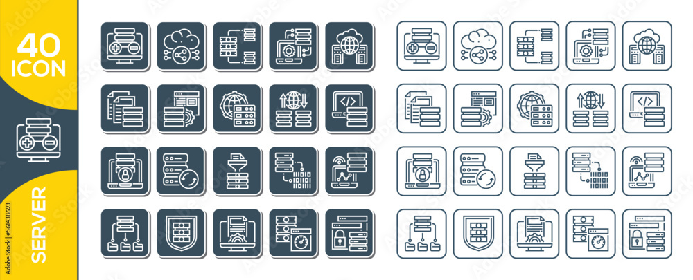 SERVER ICON SET DESIGN Stock Vector | Adobe Stock