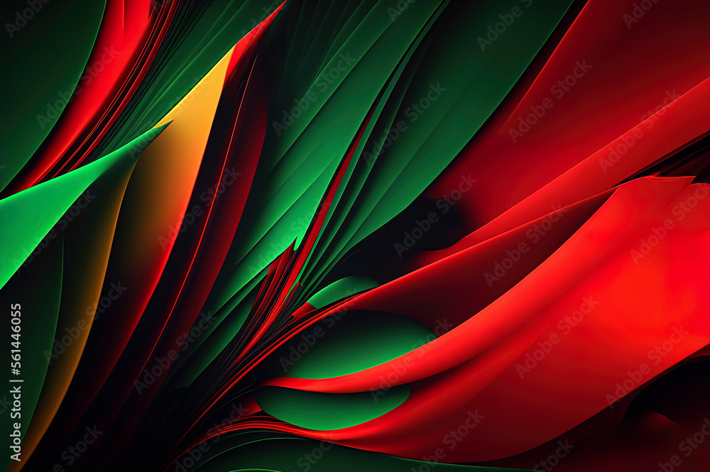red and green abstract background, abstract wave background with red ...