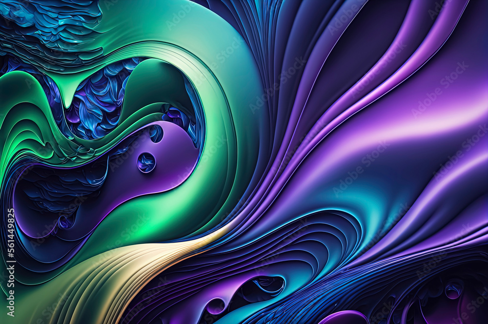 abstract blue, green and purple background, abstract wave background ...