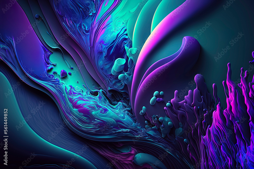 blue, green and purple abstract wave background Stock Illustration ...