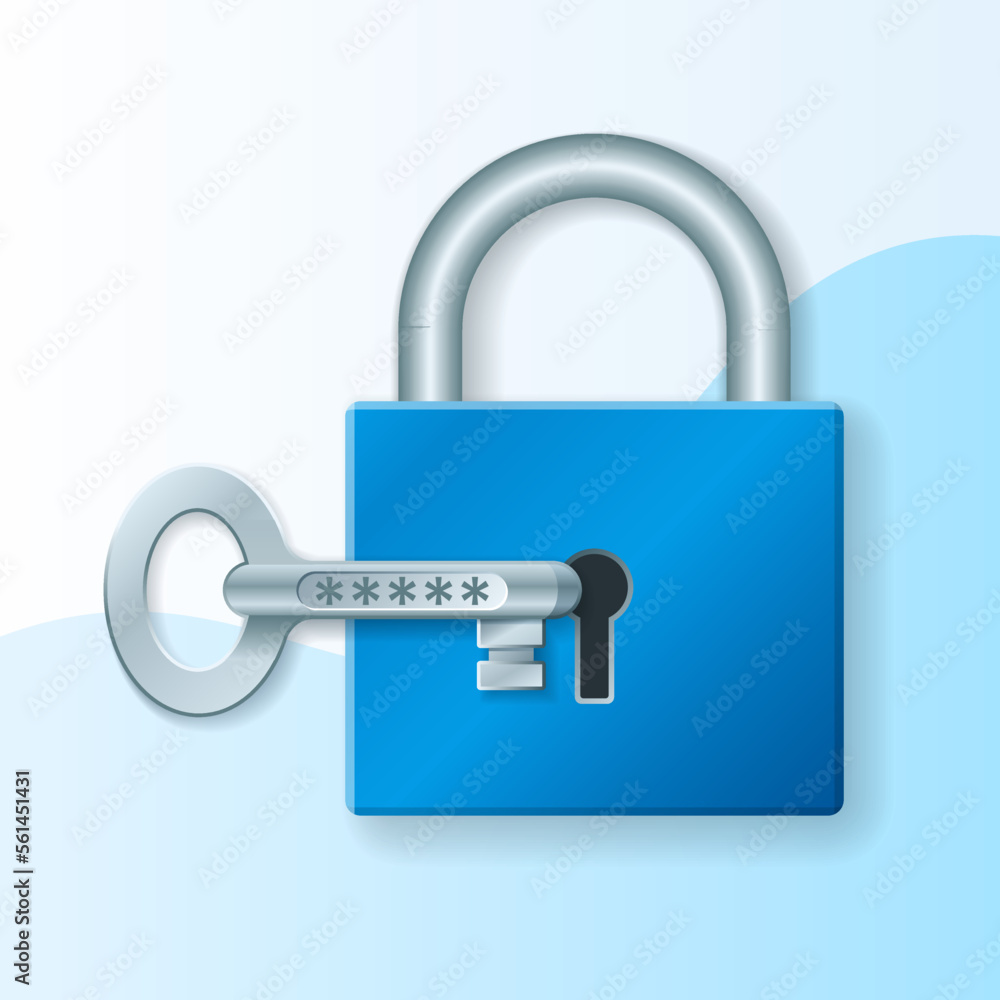 Lock and key with password icon. Security concept. Web vector ...