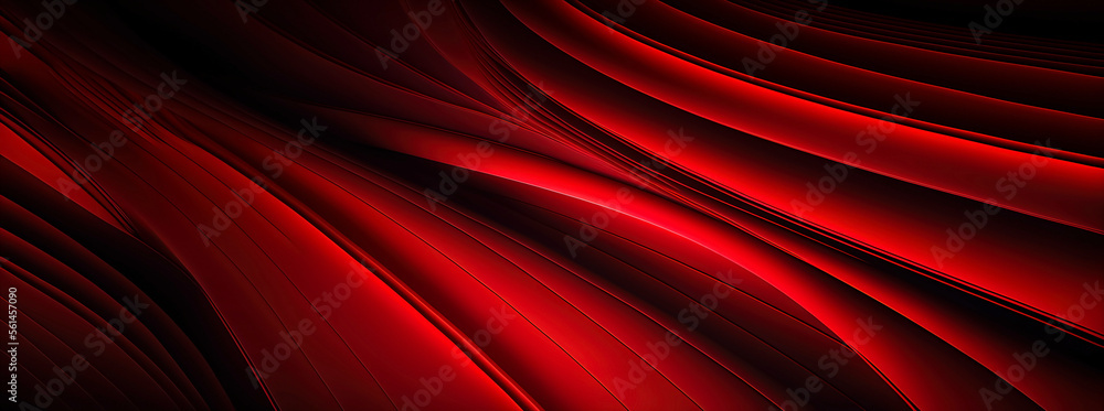 red abstract fluid wave wallpaper, red panoramic background Stock ...