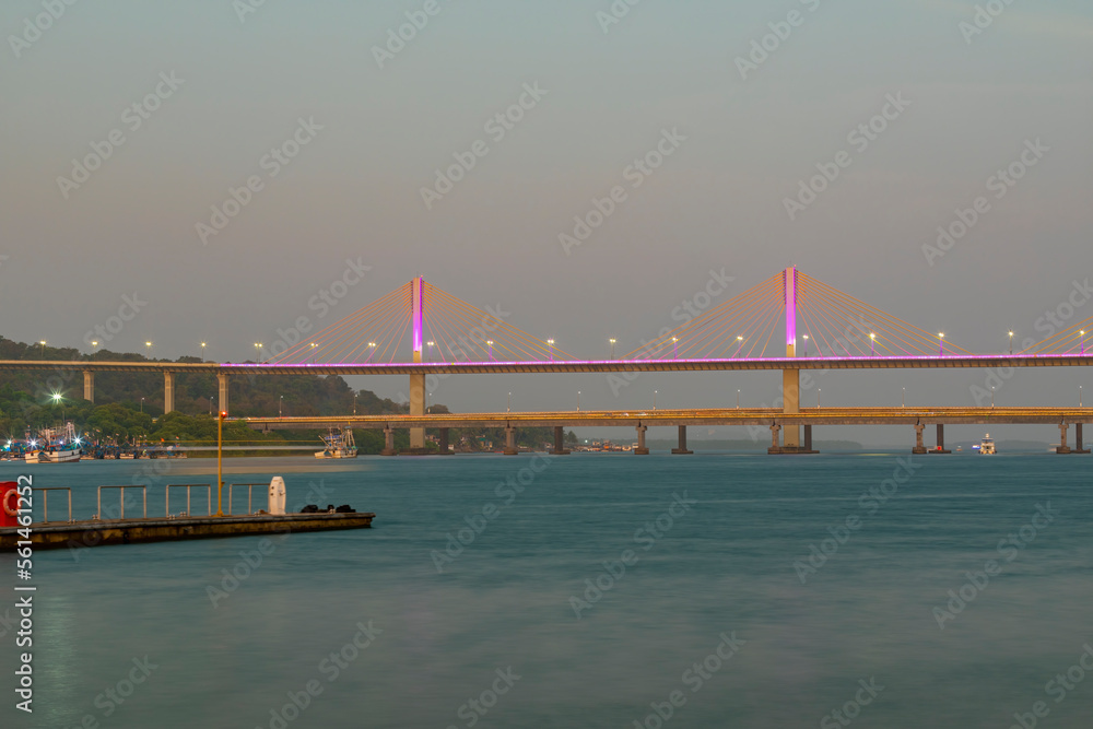 Atal Setu Bridge - Panjim, Goa India. The Atal Setu is a cable-stayed ...
