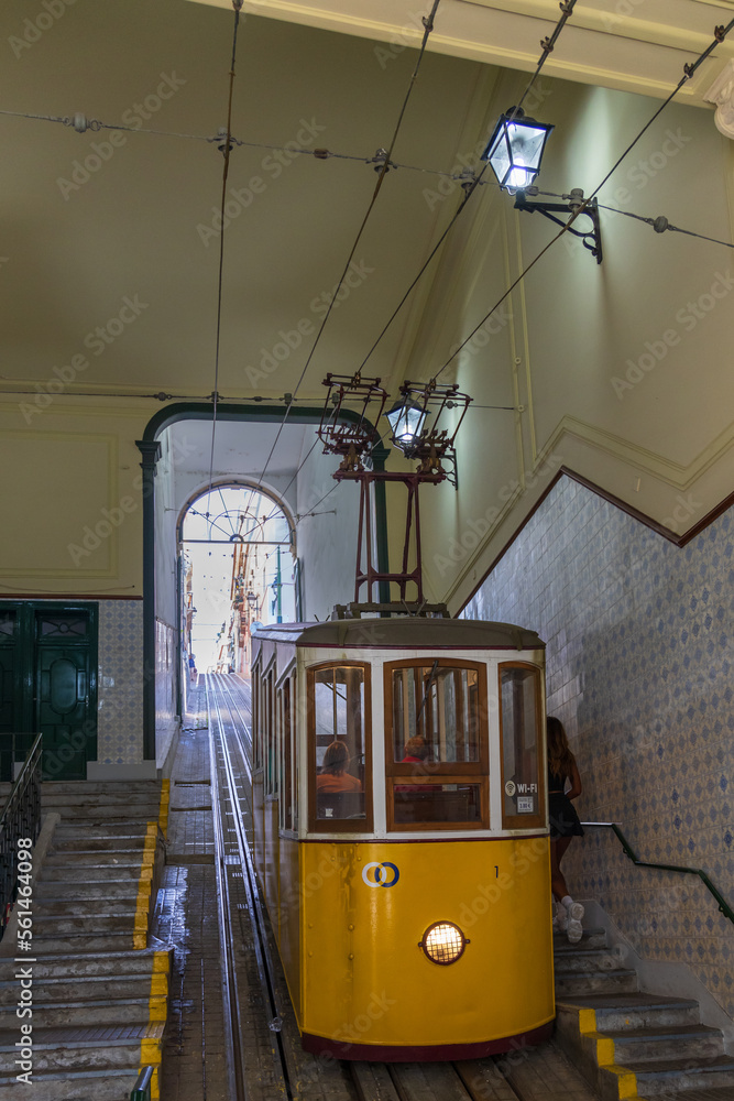 Lisbon, Portugal - October 17, 2022: Boarding station of the Bica ...