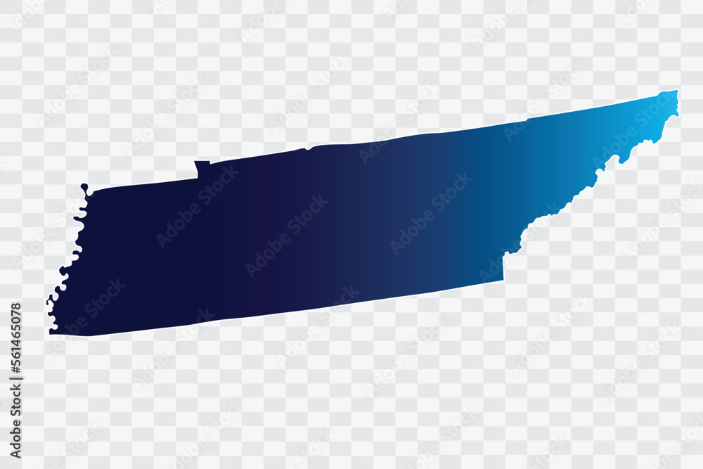 TENNESSEE Map indigo Color on White Background quality files png Stock ...