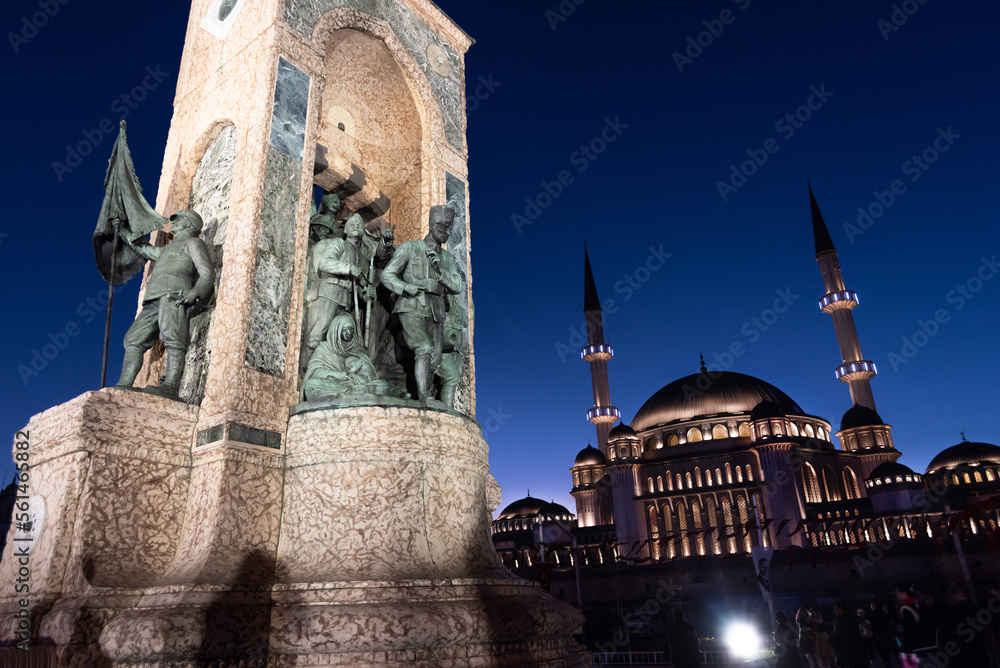 Turkish Republic Monument or Ataturk Statue and the recently built ...
