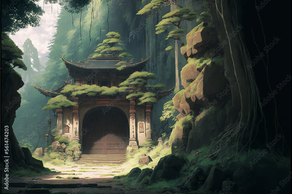 Asian temples gage Superb anime-styled and DnD environment Stock ...