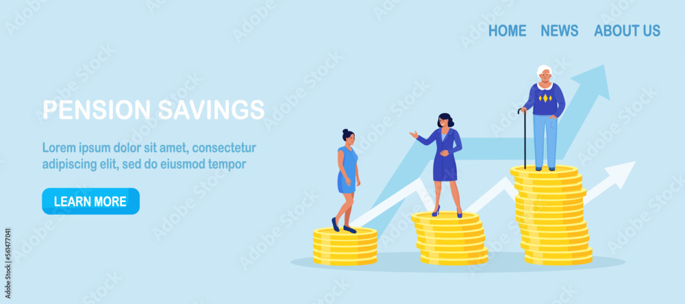 Retirement savings plan, financial investment growth. Pension ...