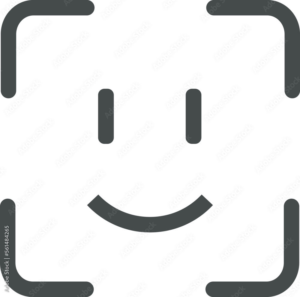 Face ID icon isolated on white background. Security symbol modern ...