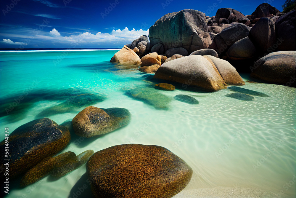 Beautiful beach background/wallpaper/desktop, generative ai, digital ...