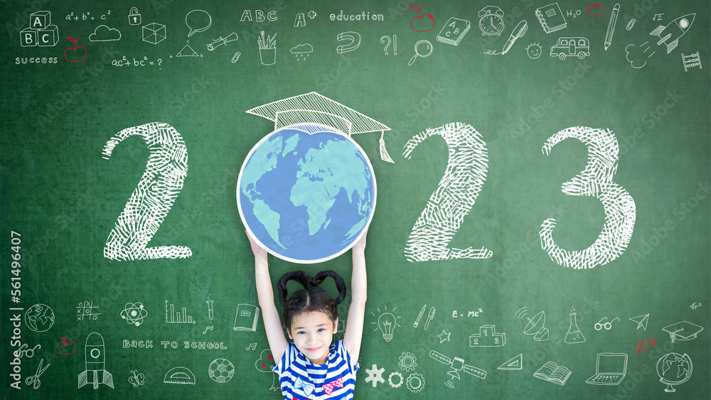 2023 new educational academic calendar year for school class with ...
