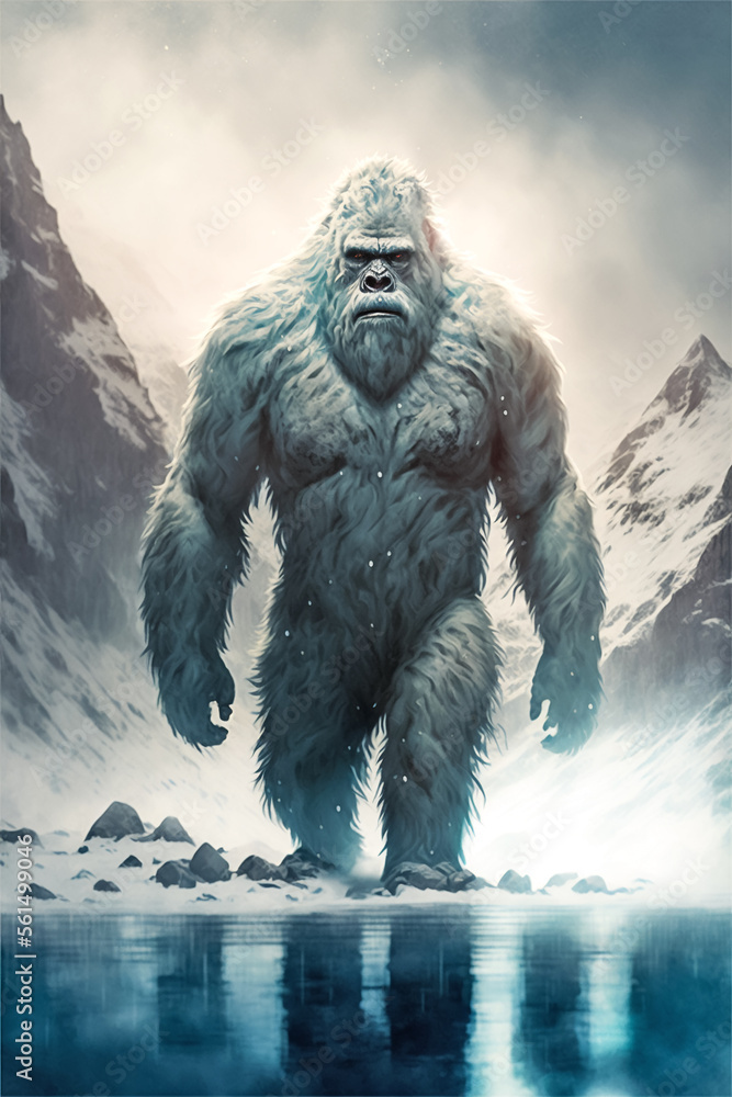 Mythical bigfoot, portrait of sasquatch Stock Illustration | Adobe Stock