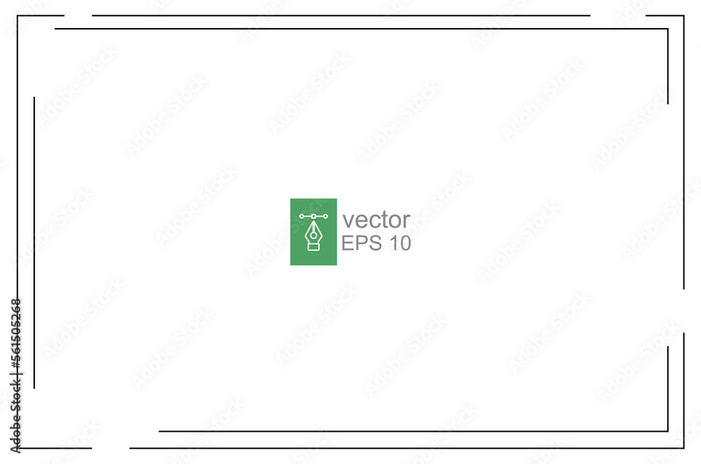 Border line. Simple rectangle outline frame template, vintage concept ...