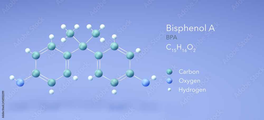 bisphenol a molecule, molecular structures, BPA 3d model, Structural ...