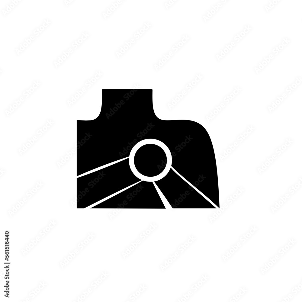 Chest pain. Heart attack. Cardiovascular problem. Vector icon. Stock ...
