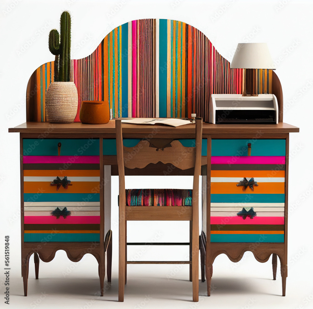 Avant garde design desk with Mexican/South American theme, digital art ...