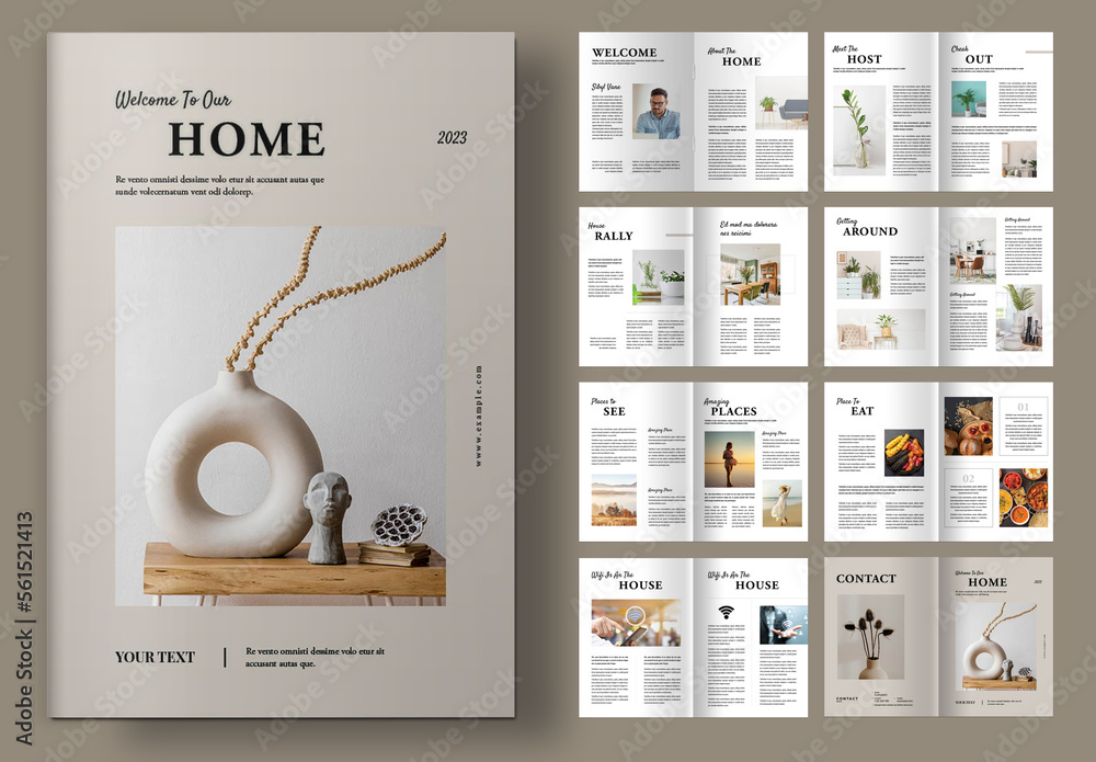 Welcome Home Magazine Stock Template | Adobe Stock