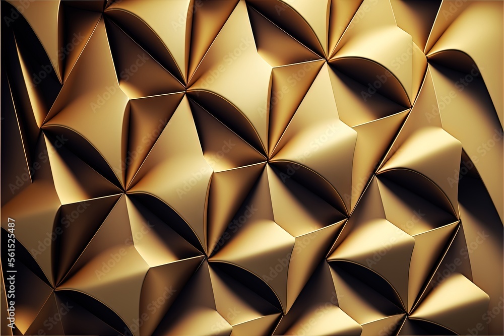 a gold background with a very large pattern of shapes and sizes of ...