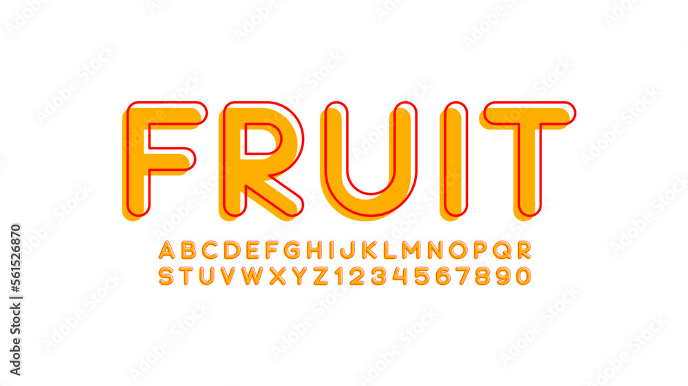 Round font alphabet, trendy modern letters and numbers, vector ...