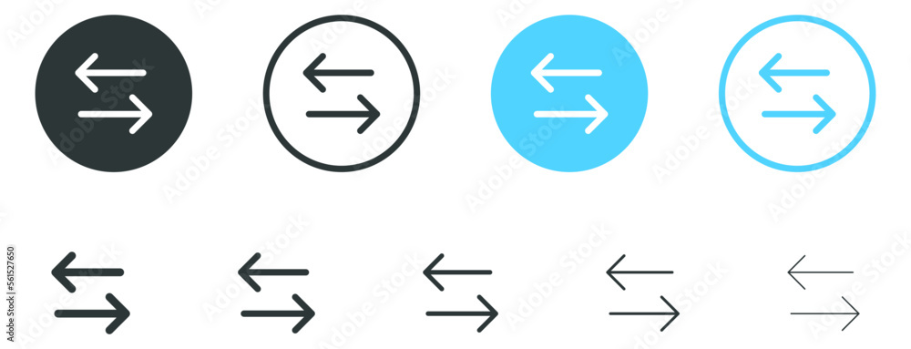 arrows data transfer icon, exchange arrow icons - Swap icon with two ...