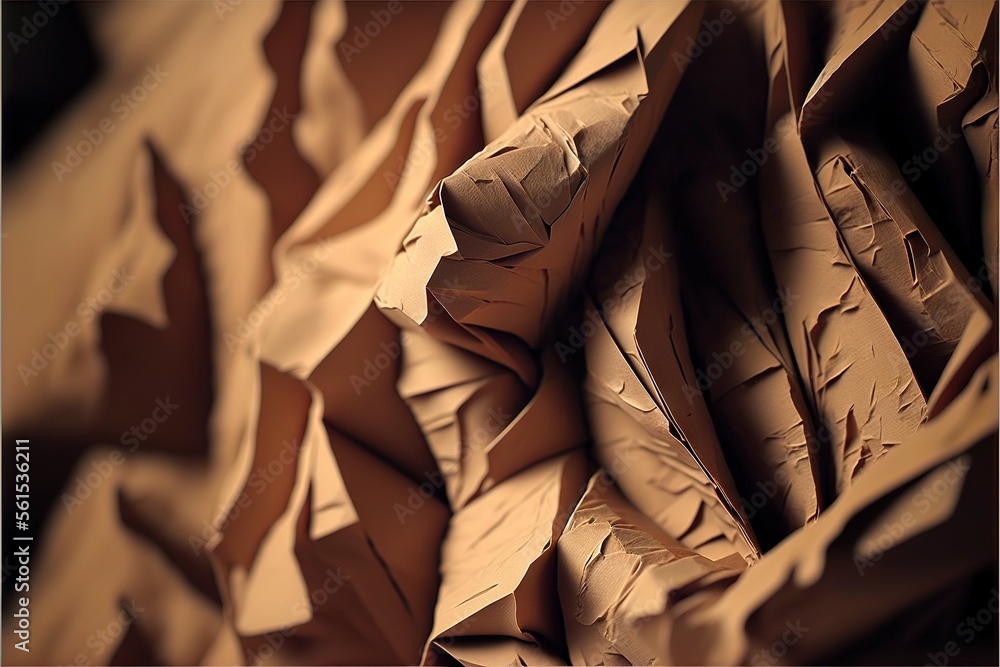 a close up of a brown paper bag with a pattern on it's surface and a ...