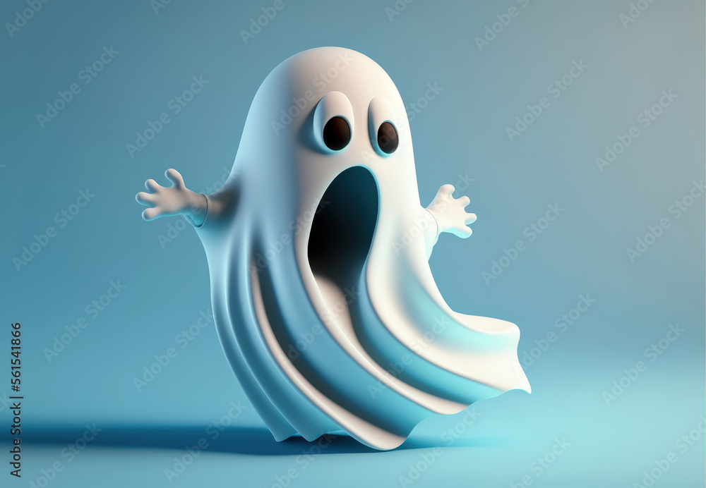 Halloween Ghost. Cute ghost character. Realistic 3d design element In ...
