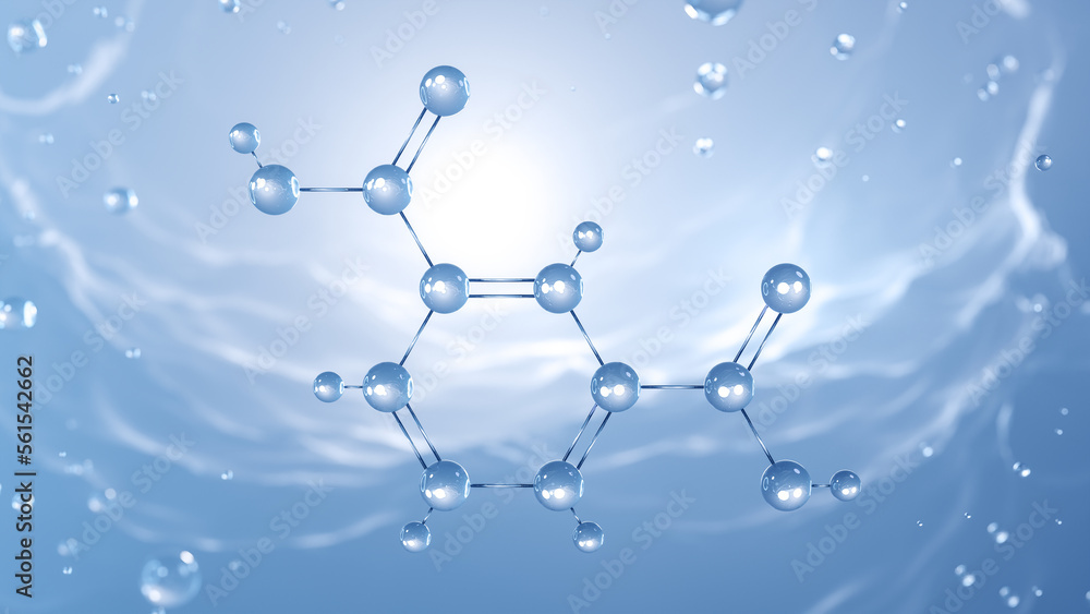 Isophthalic acid molecular structure, 3d model molecule, PIA ...
