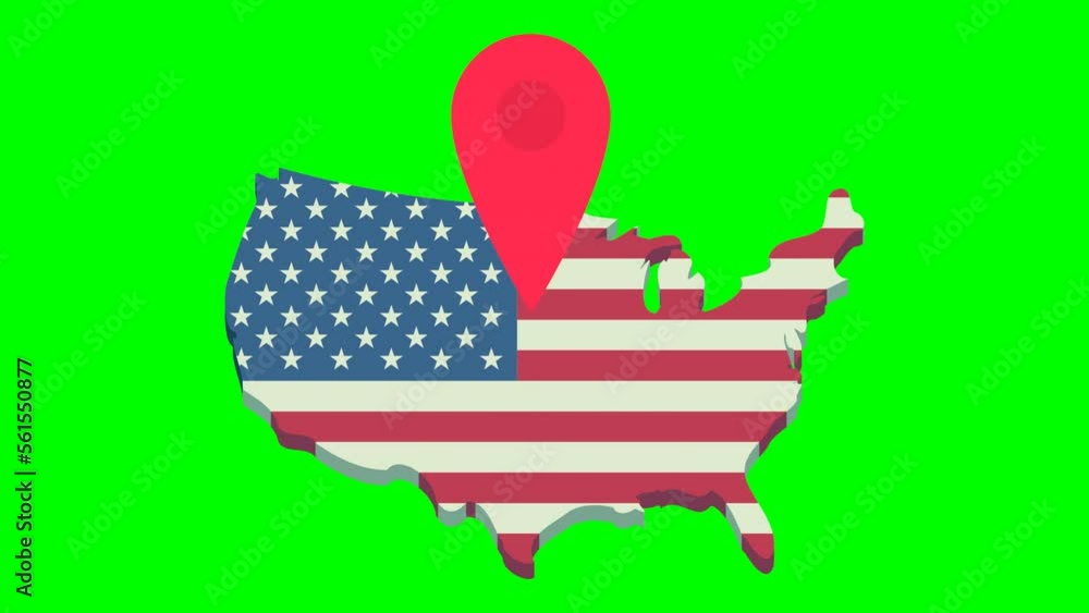 Animation loop with the red location marker jumping on the 3D map of ...