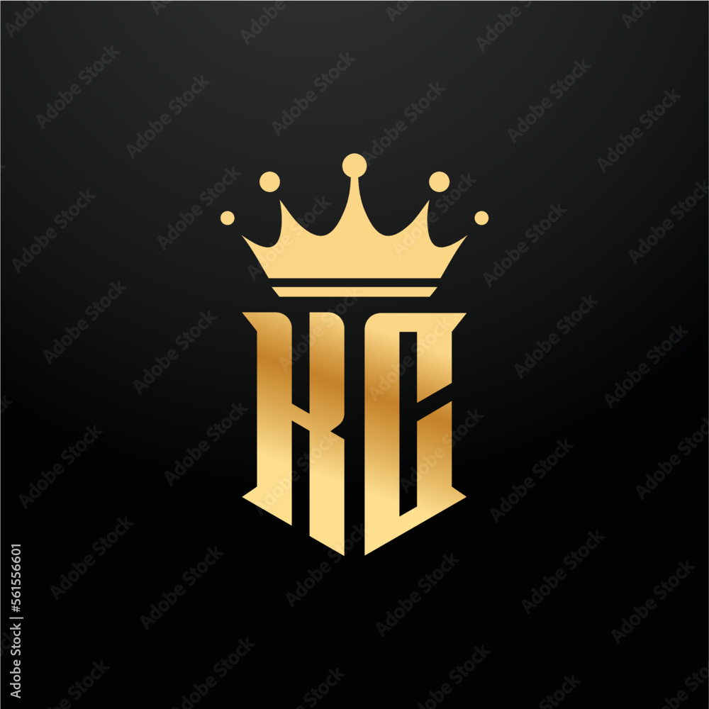 elegant KC initial letter with crown logo vector, Creative Lettering ...