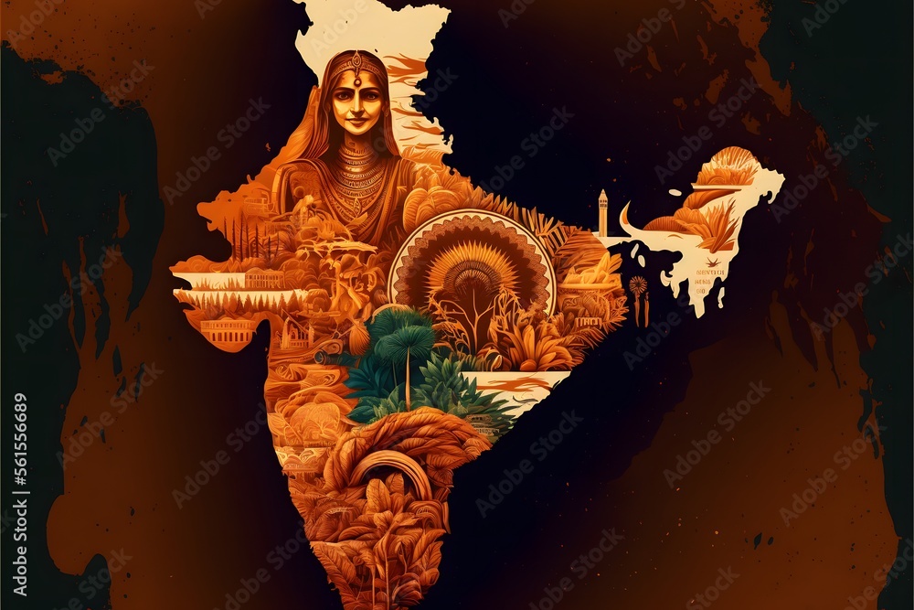 India Map shows its diversity in culture, religions, vegetation, flora ...