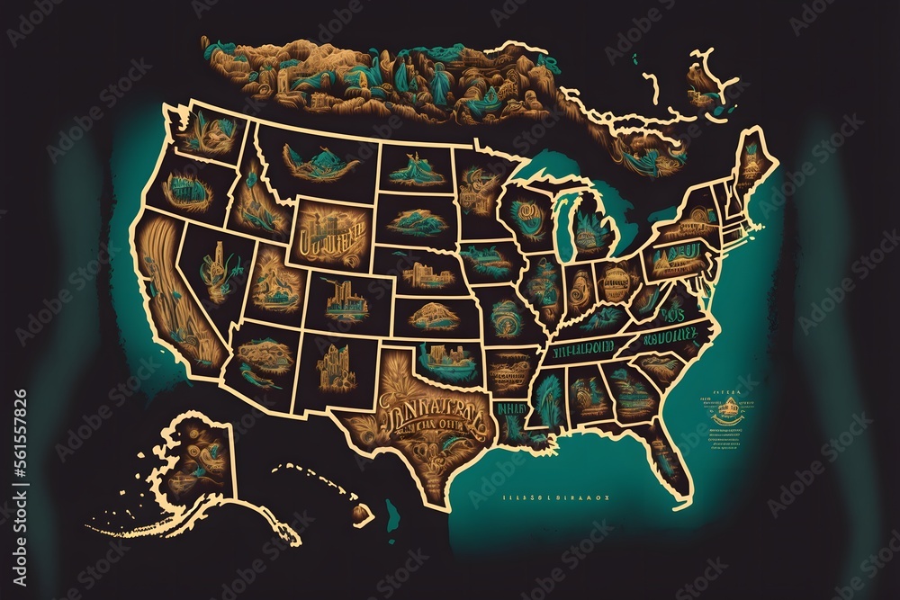 USA Map shows its diversity in culture, religions, vegetation, flora ...