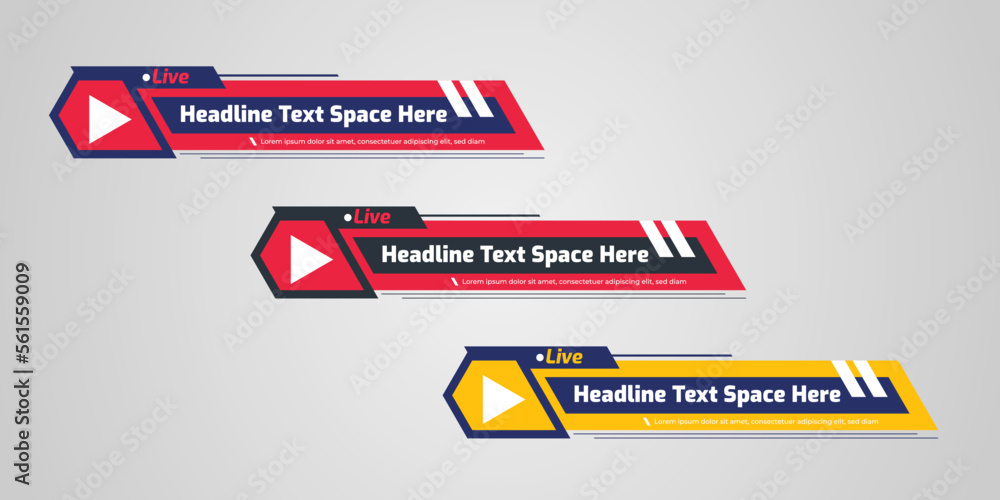 lower third template Breaking News TV Screen Bars Banners Headlines ...