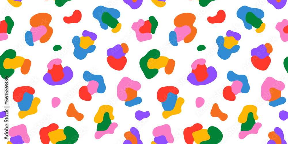 Colorful animal print seamless pattern illustration. Multi color ...